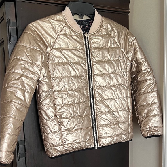 Ikks | Jackets & Coats | Ikks Reversible Shiny Gold Kids Puffer Jacket ...